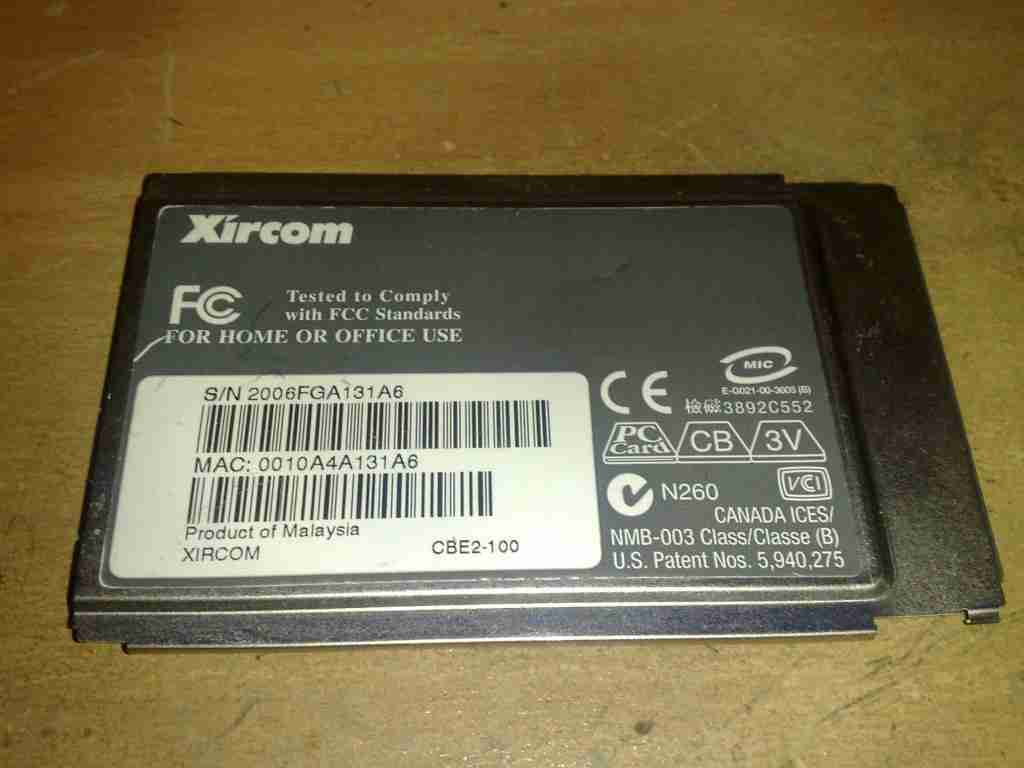 PCMCIA Ethernet Card – Experimental Engineering