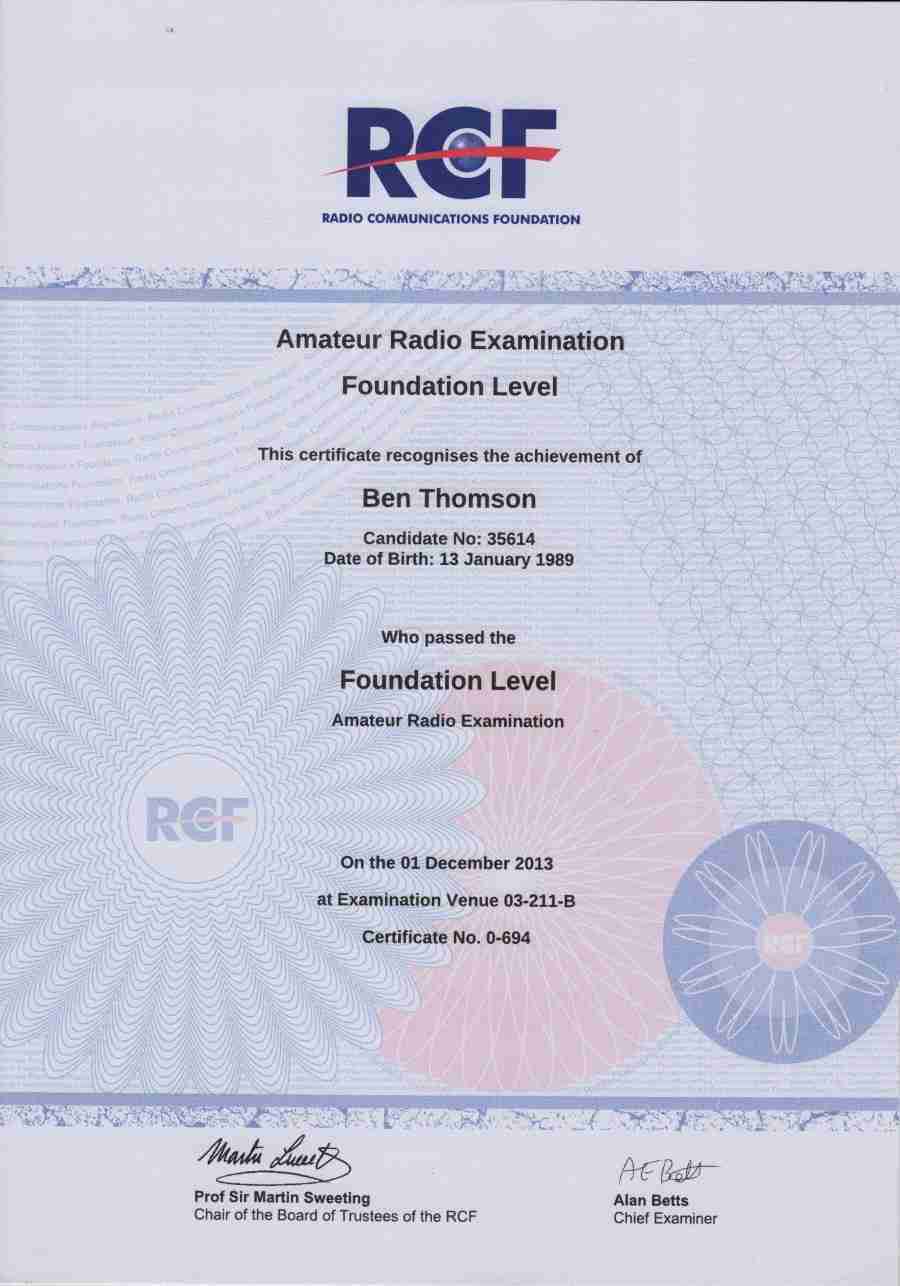RSGB Foundation Pass! – Experimental Engineering