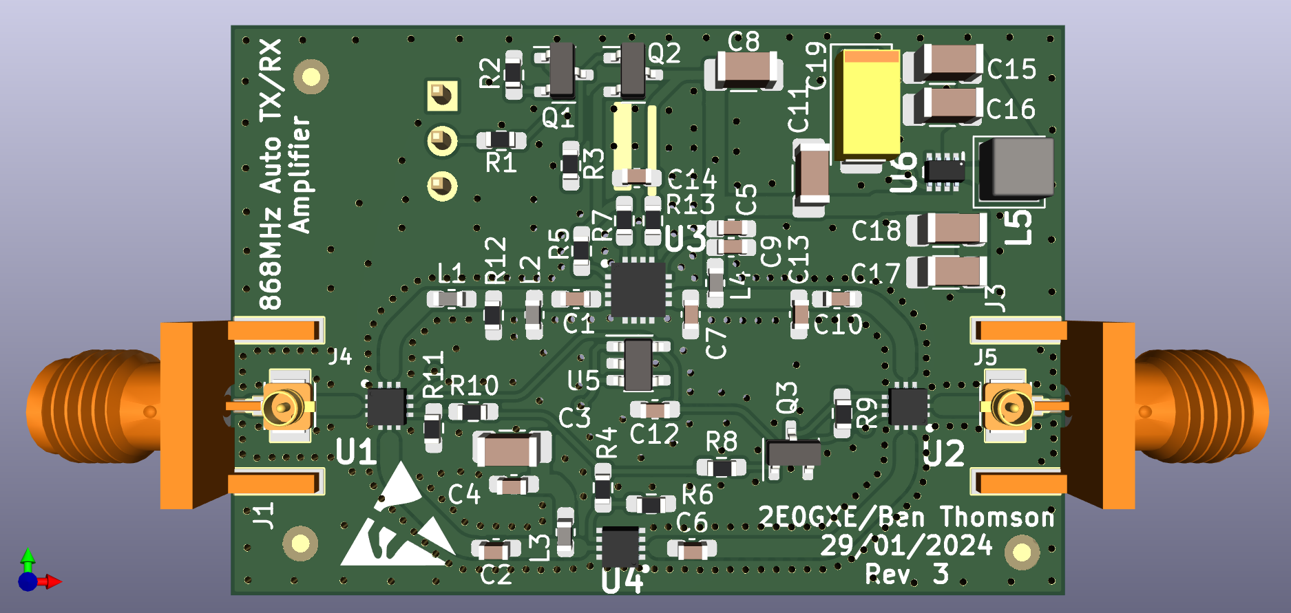 LoRa 4-Watt Saturated (3W Nominal) Power Amplifier & Receive LNA Module ...